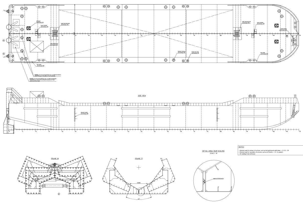 850 m3 non propelled split hopper barges, 2 units for Sale - Boogaard ...